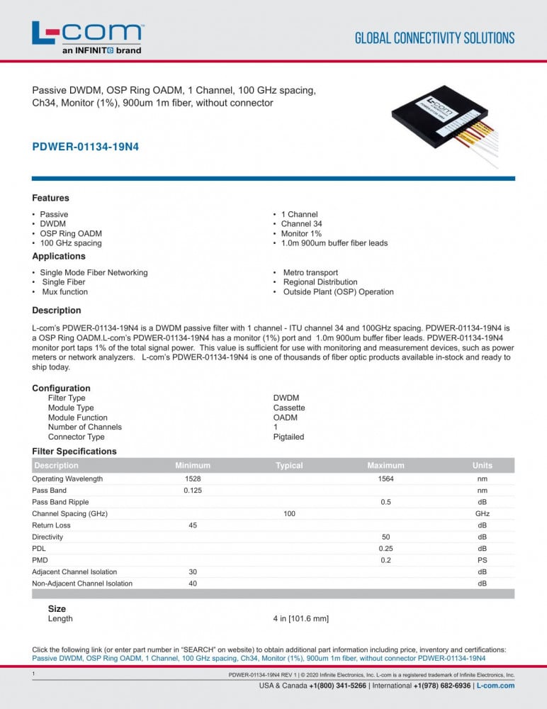 PDWER-01134-19N4 technical document page 1