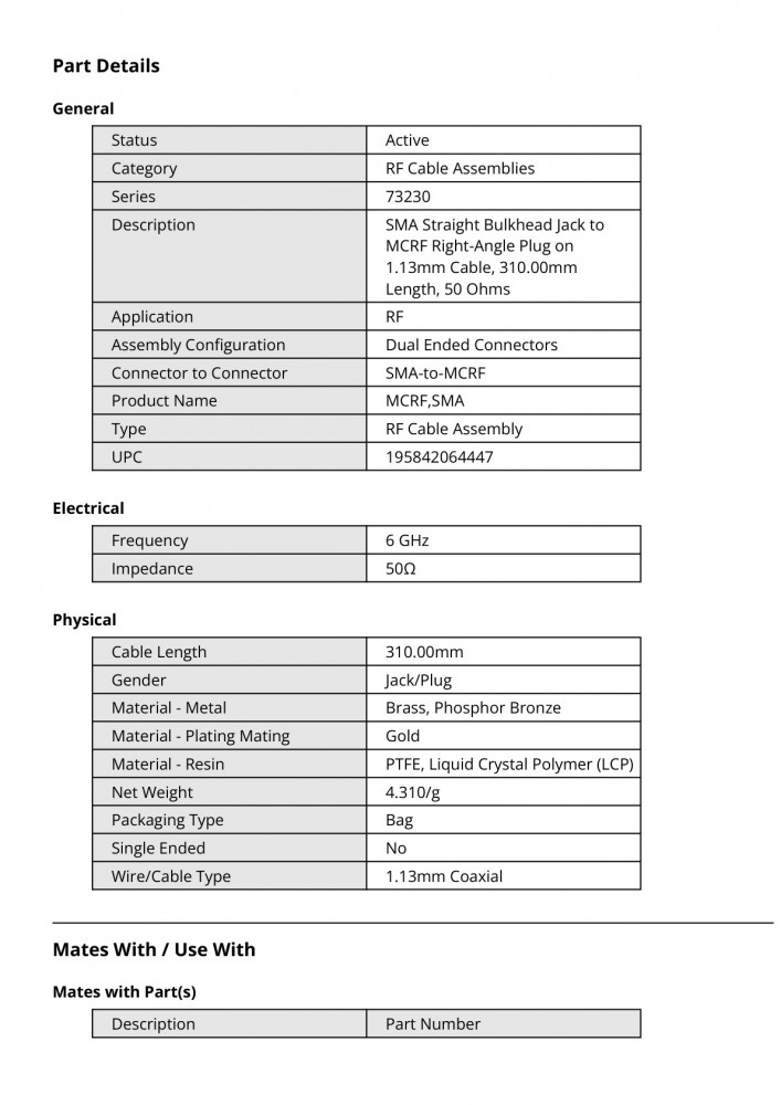 Molex 897629529 technical drawing preview, page 2