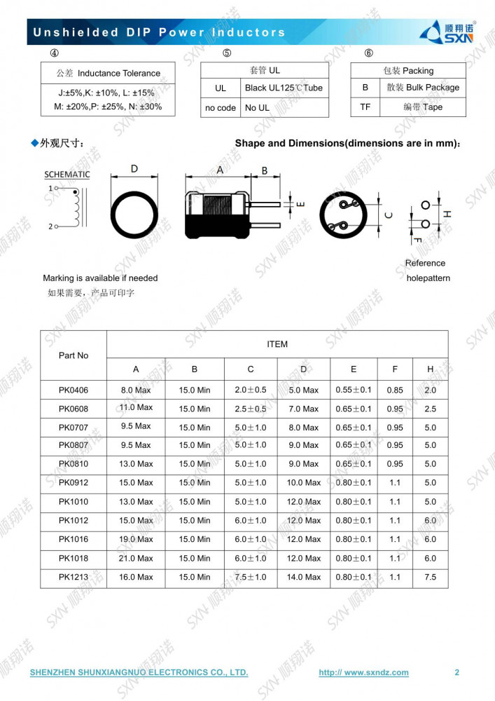 PK series datasheet page 2