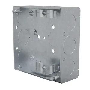 4-11/16 in. Square Box, Welded, 2-1/8 in. Deep with One 1/2 in. KO & Fifteen TKO's, Raised Ground