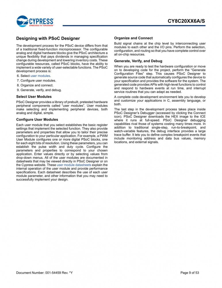 CY8C20236A datasheet page 9