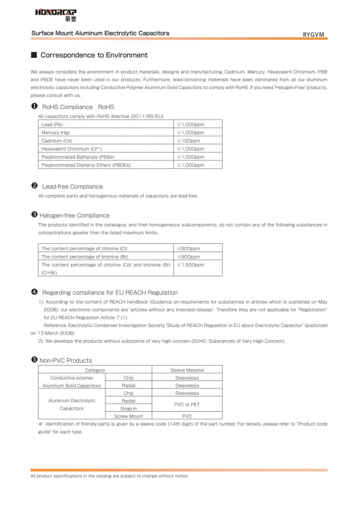 Honor Elec GVM datasheet page 6