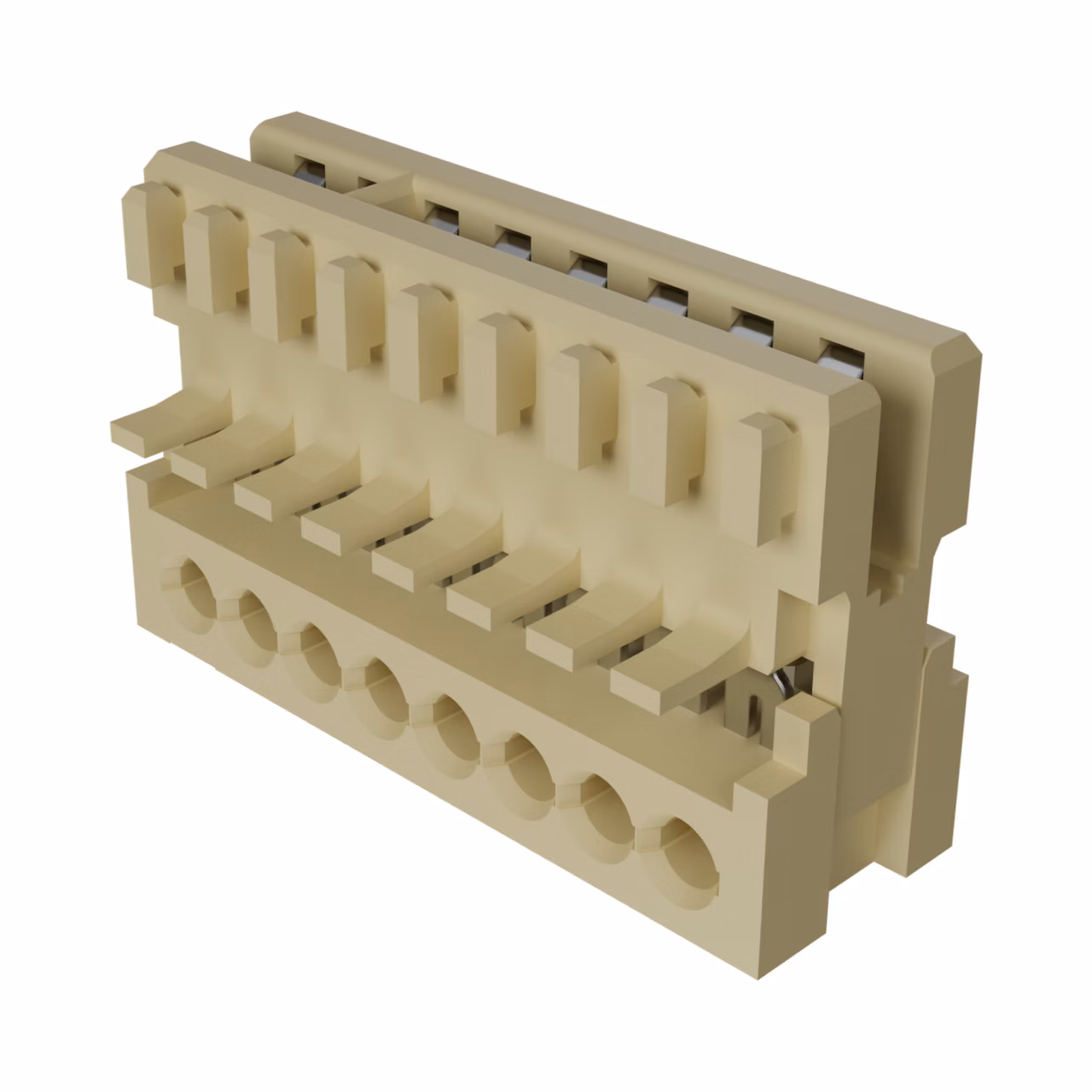Appli-Mate RAST 2.5 Connector, 2.50mm Pitch, Female, 8 Circuits, All Position Keys, Open Endwalls, Polarizing Rib Between 2/3, Zeus Housing for sale
