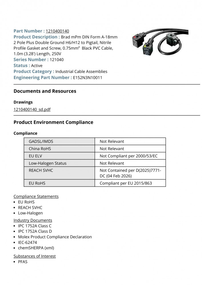 Molex drawing page 1