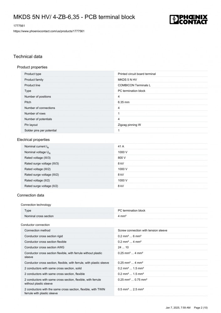Phoenix Contact 1777561 technical document page 2