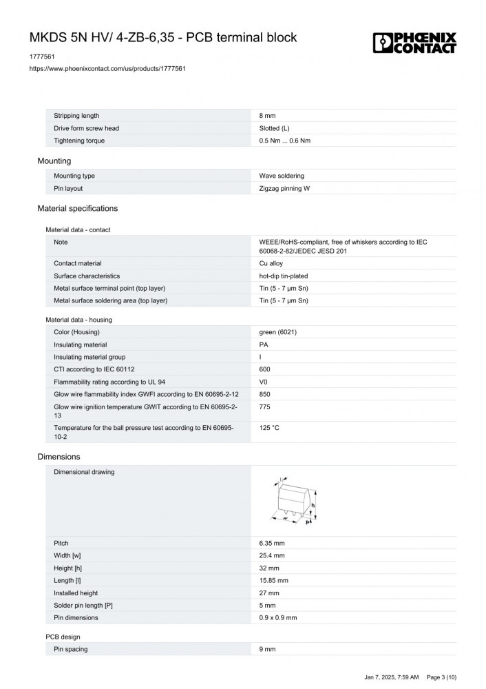 Phoenix Contact 1777561 technical document page 3