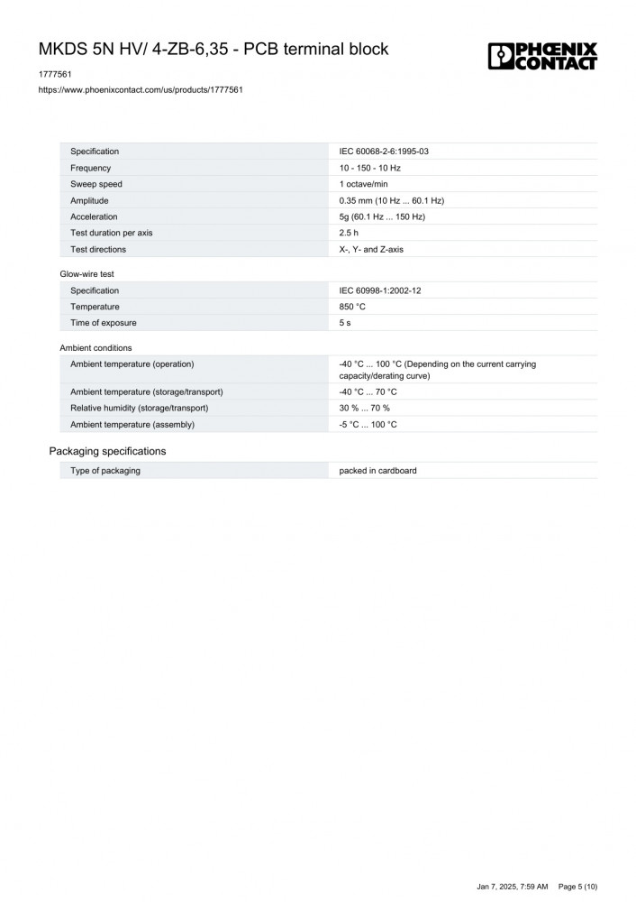 Phoenix Contact 1777561 technical document page 5