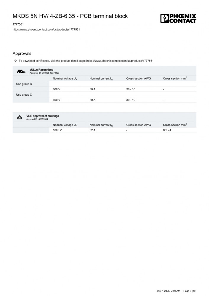 Phoenix Contact 1777561 technical document page 8