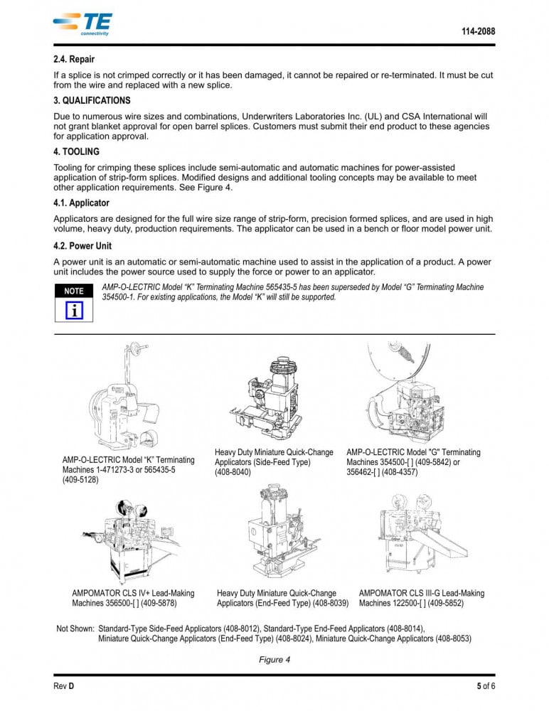 TE Connectivity 63432-1 application specification page 5