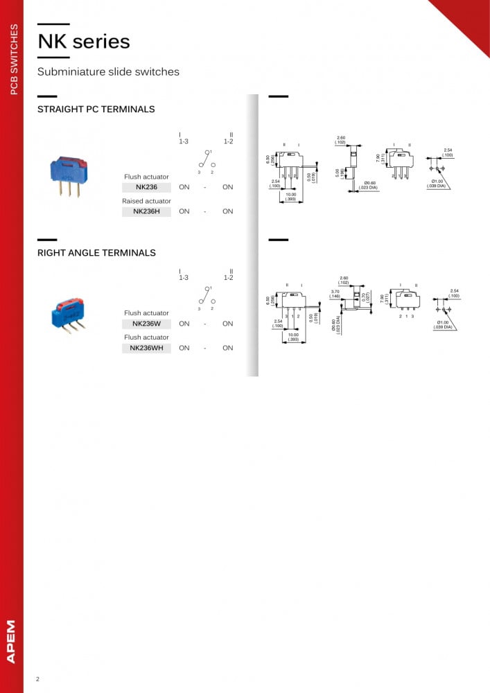 APEM NK series technical document page 2
