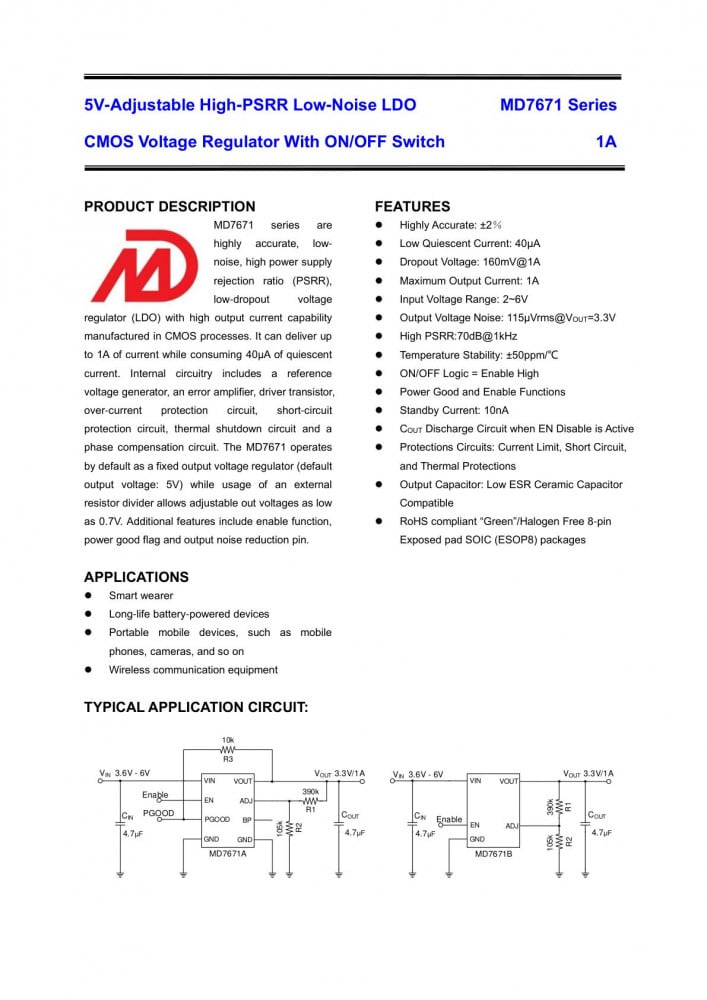 MD7671B50SF4 datasheet page 1