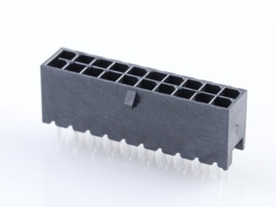 Micro-Fit+ Vertical Header, Through Hole, 3.00mm Pitch, Dual Row, 4 Circuits, 0.76µm Gold (Au) Plating, Glow-Wire Capable, Black, Tape and Reel