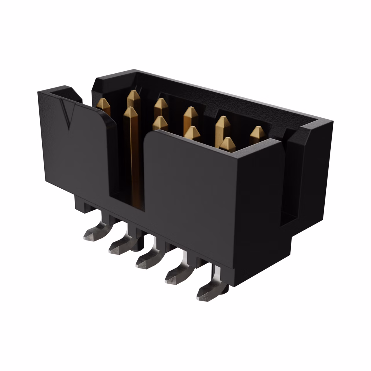 2.00mm Pitch, Milli-Grid PCB Header, Dual Row, Vertical, Surface Mount, Shrouded, 10 Circuits, 0.38µm Gold (Au) Plating, Dual Side Slots, Center Polarization, with Pegs, Tape and Reel for sale