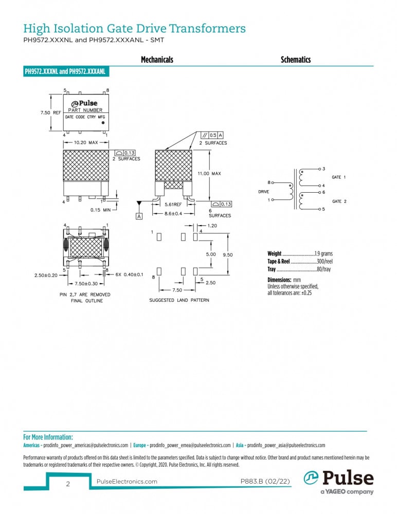 PH9572 series mechanical or application drawing