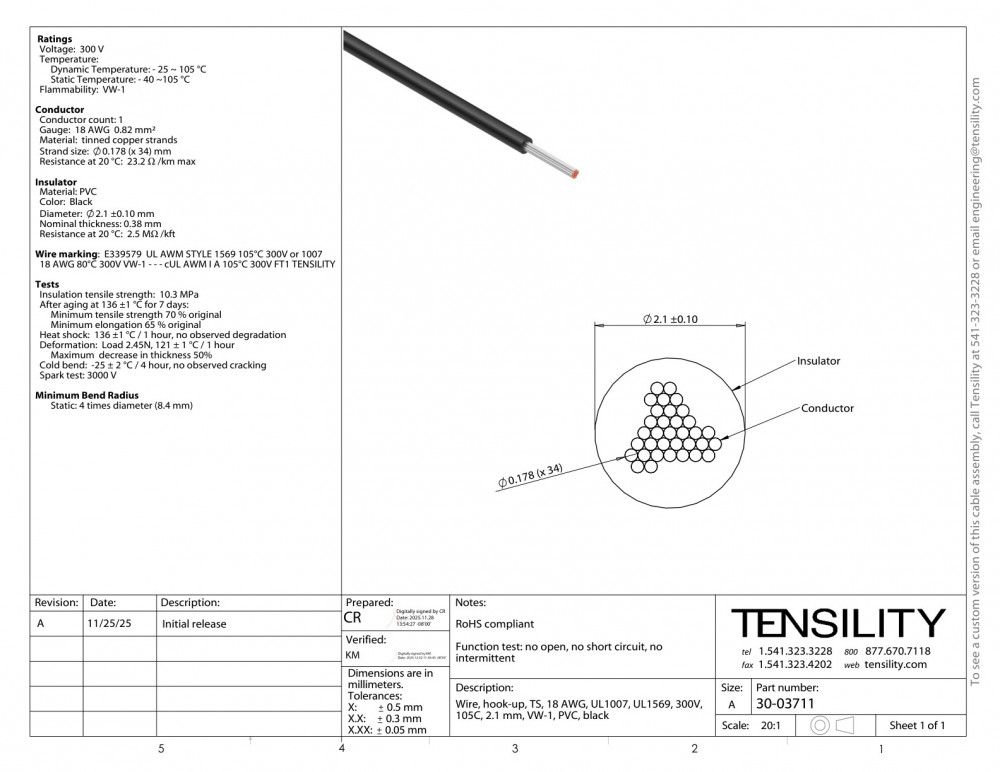 Tensility International 30-03711 product drawing