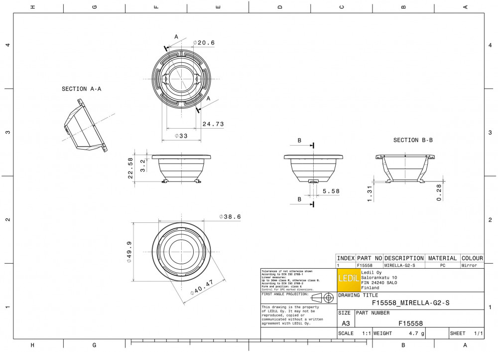 F15558 MIRELLA-G2-S product drawing preview