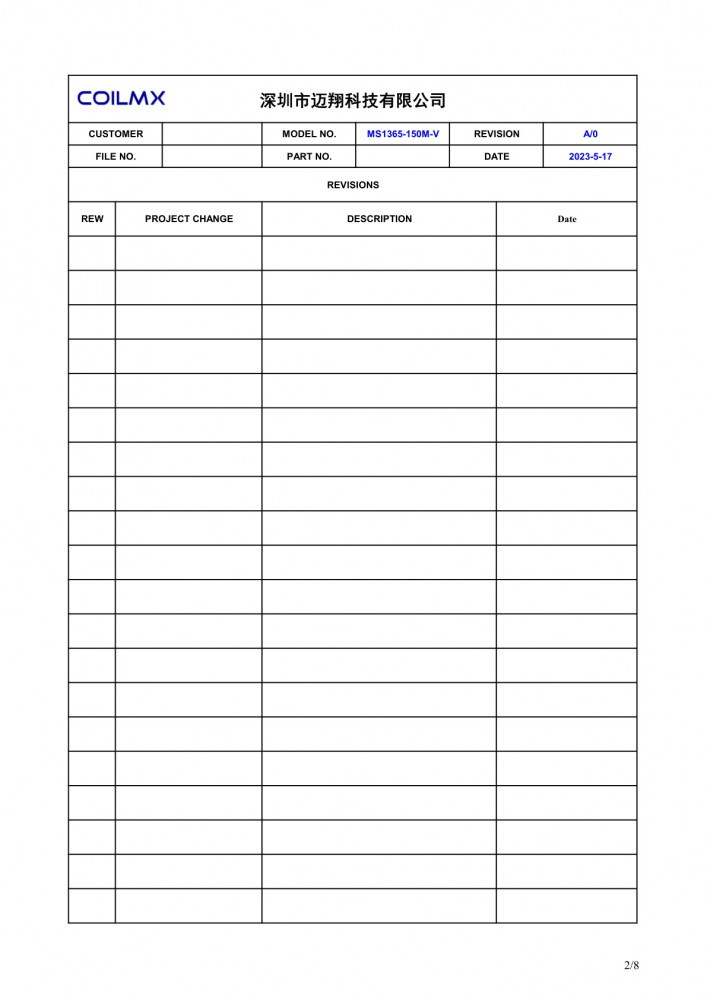 MS1365-150M-V datasheet page 2