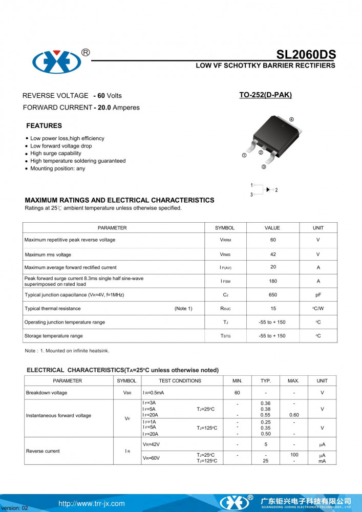 SL2060DS datasheet page 1