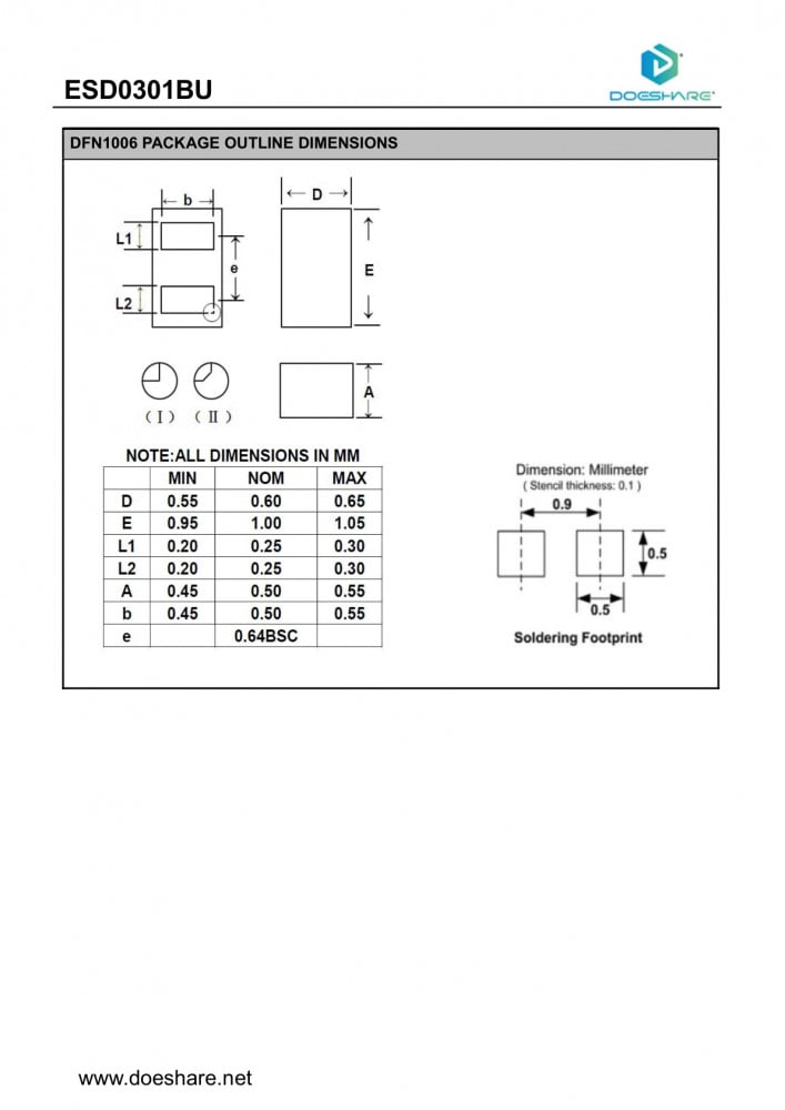 ESD0301BU datasheet page 3