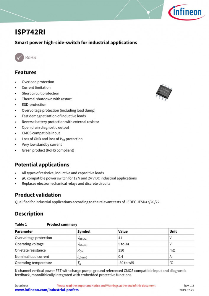 ISP742RI datasheet page 1