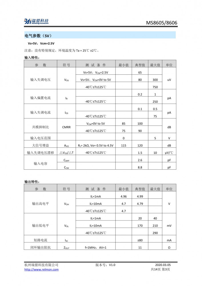 MS8606 datasheet page 3