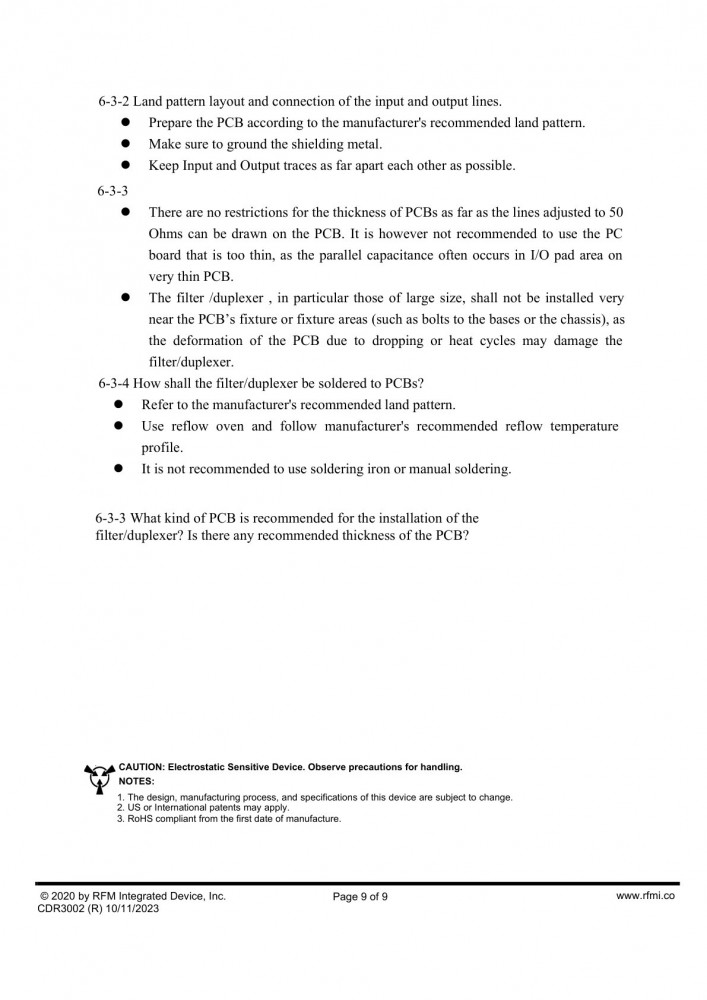 CDR3002 technical document page 9