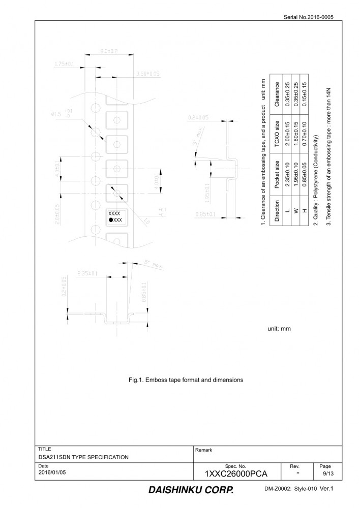 KDS DSA211SDN specification page 10