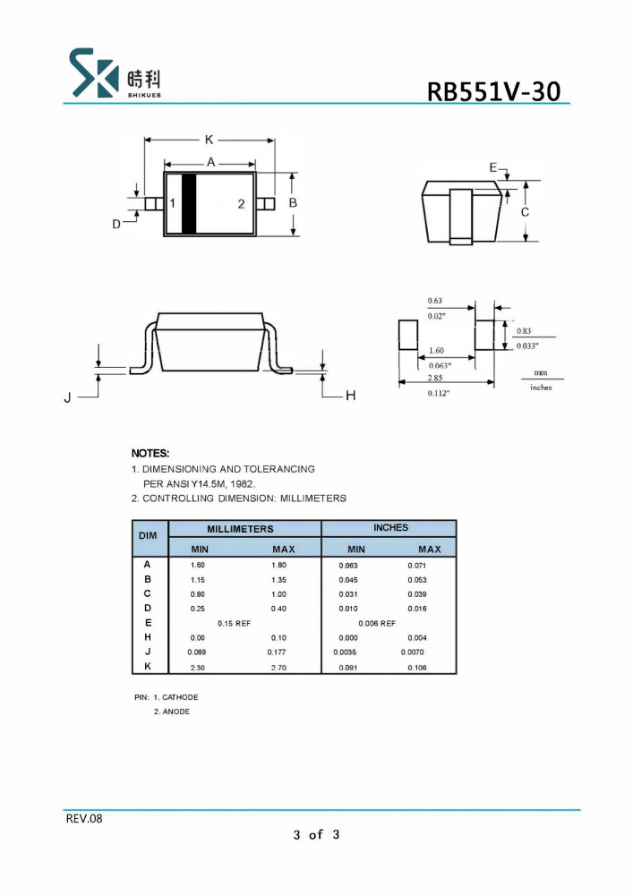 RB551V-30 datasheet page 3