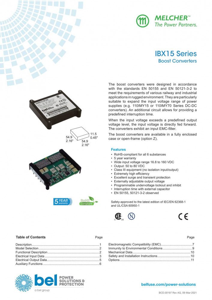 IBX15 datasheet page 1