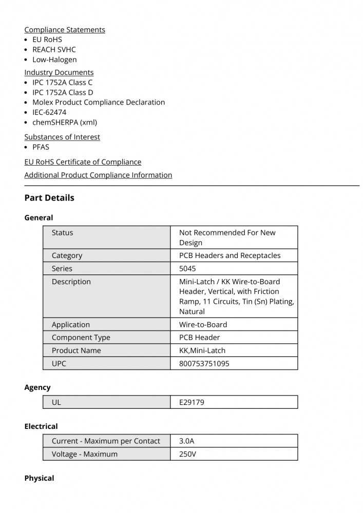 MOLEX 22041111 technical document preview, page 2