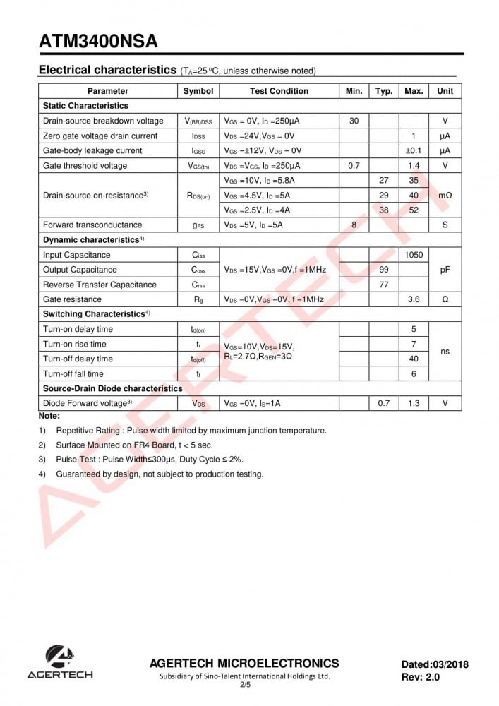 ATM3400NSA datasheet page 2
