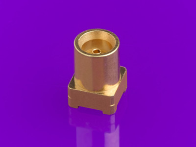 SMP-MAX Plug, Straight, Smooth Bore, Catchers Mitt, Panel Mount, Press-in, Gold (Au) Plated Body, Bag, 50 Ohms