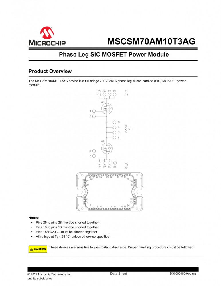 MSCSM70AM10T3AG datasheet page 1