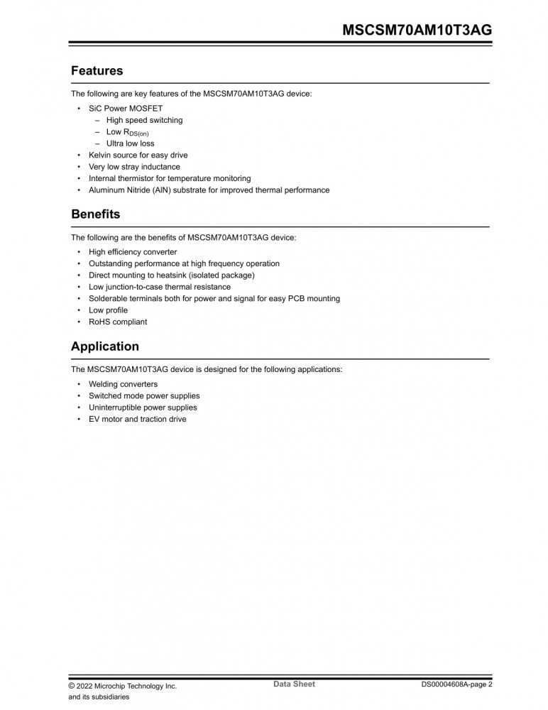 MSCSM70AM10T3AG datasheet page 2