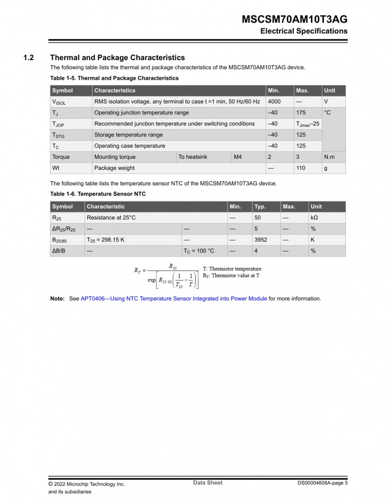 MSCSM70AM10T3AG datasheet page 5