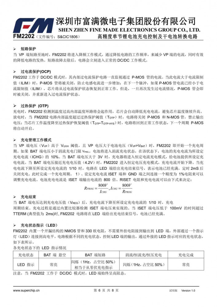 FM2202P datasheet page 6