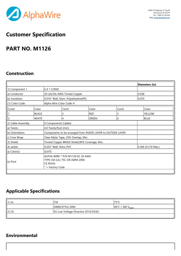 M1126 SL005 technical document page 1
