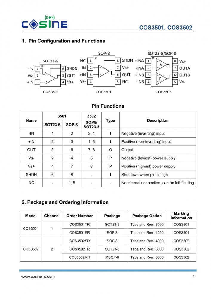 COS3502SR datasheet page 2