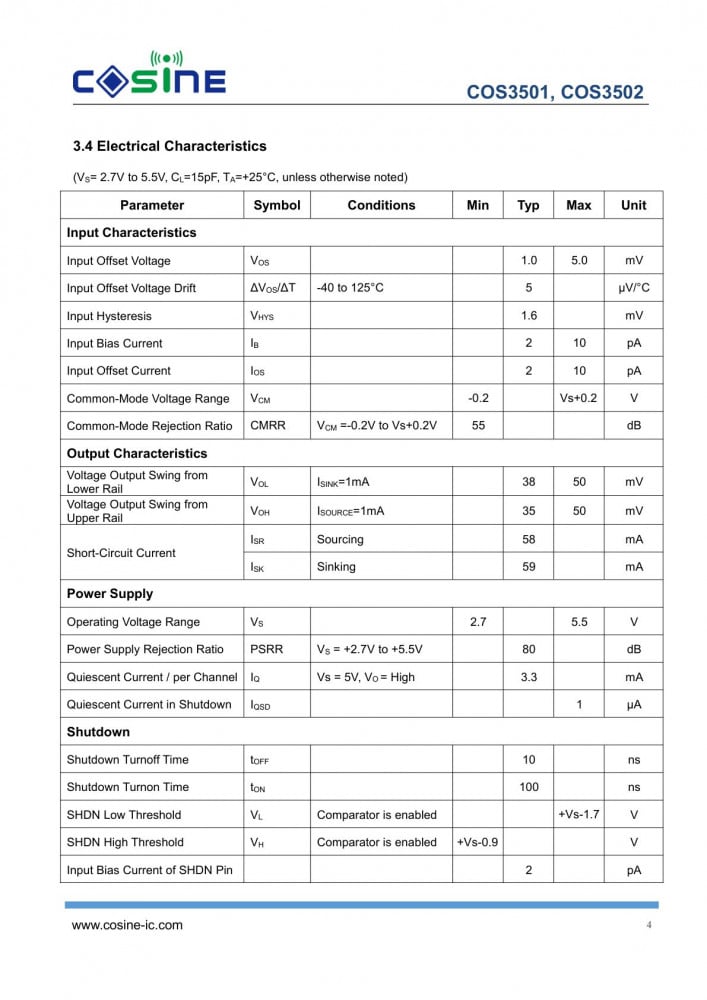 COS3502SR datasheet page 4