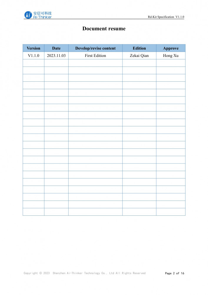 Rd-Kit specification page 2