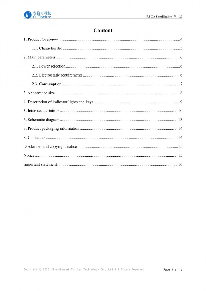 Rd-Kit specification page 3