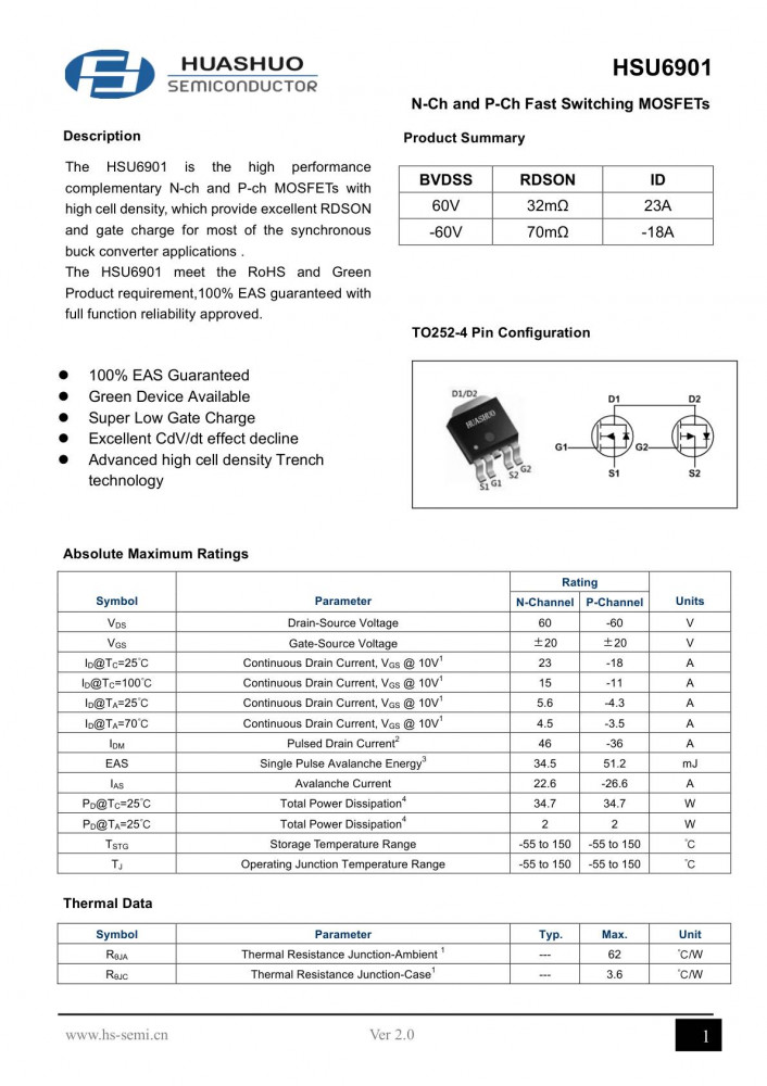HSU6901 datasheet page 1