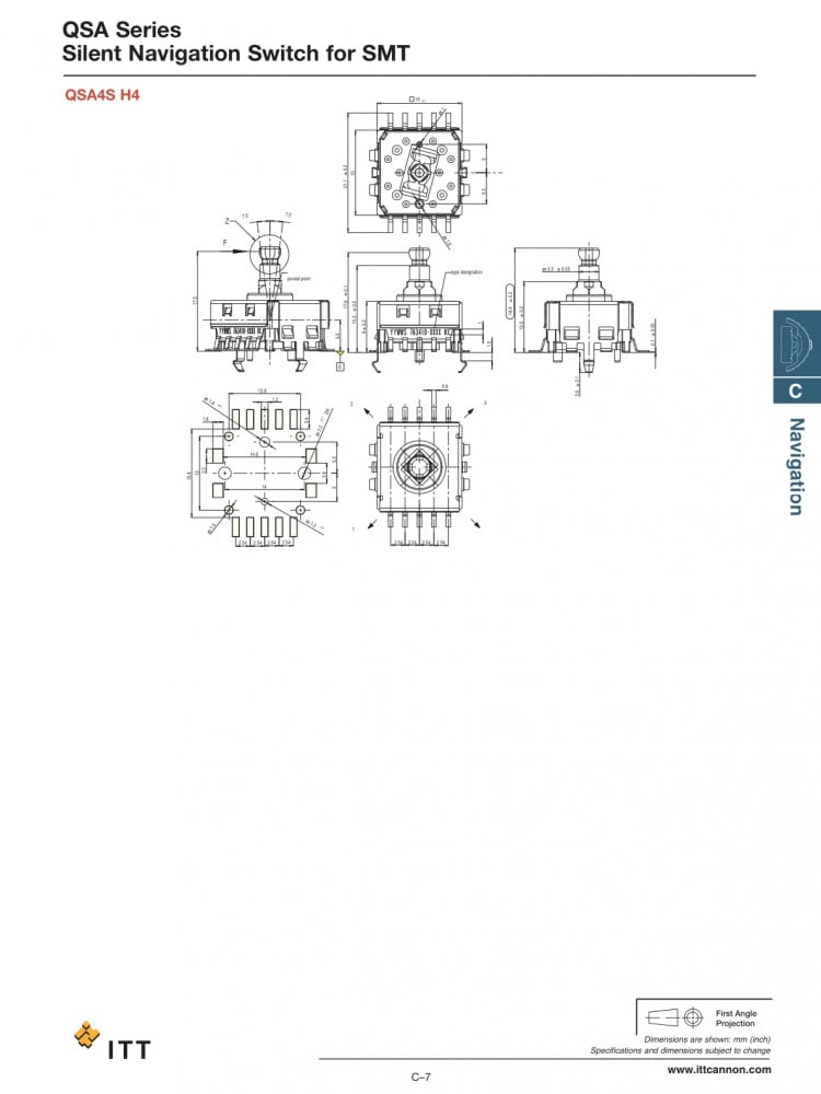 C&K QSA switch datasheet page 3