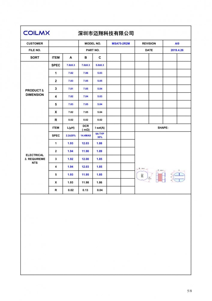 MSA75-2R2M datasheet page 5