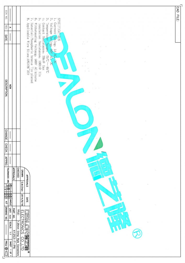 DEALON X1253-T-PN technical document preview