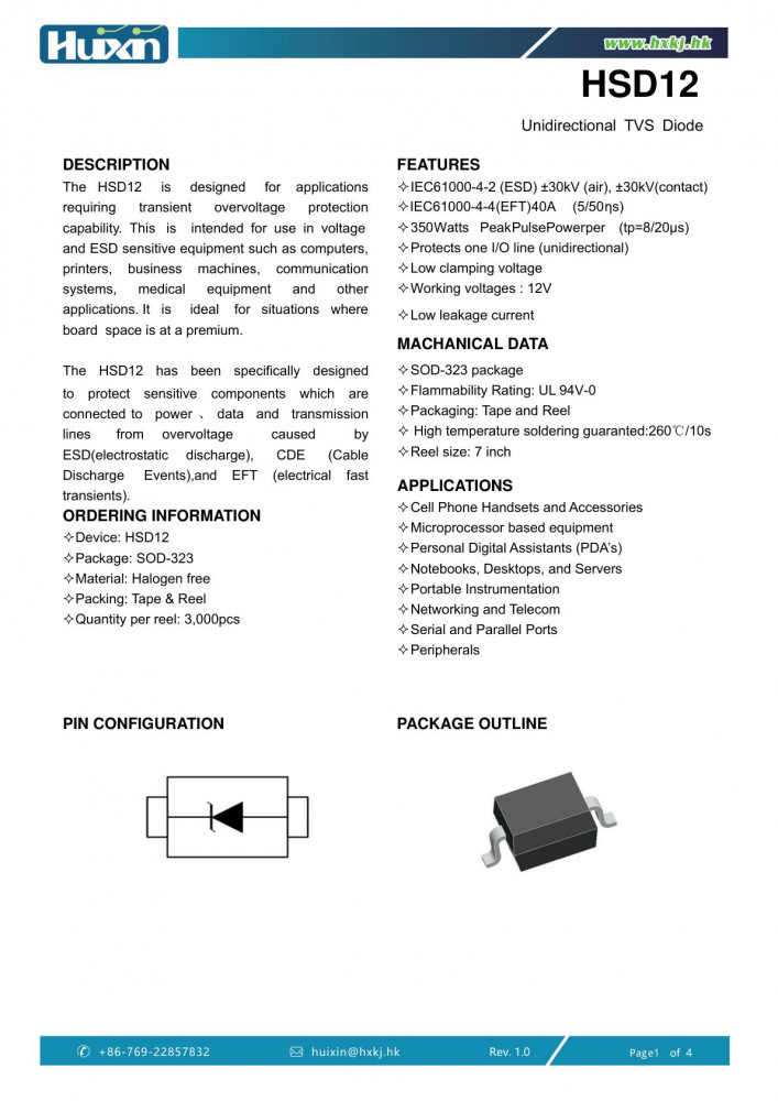 Huixin HSD12C datasheet page 1
