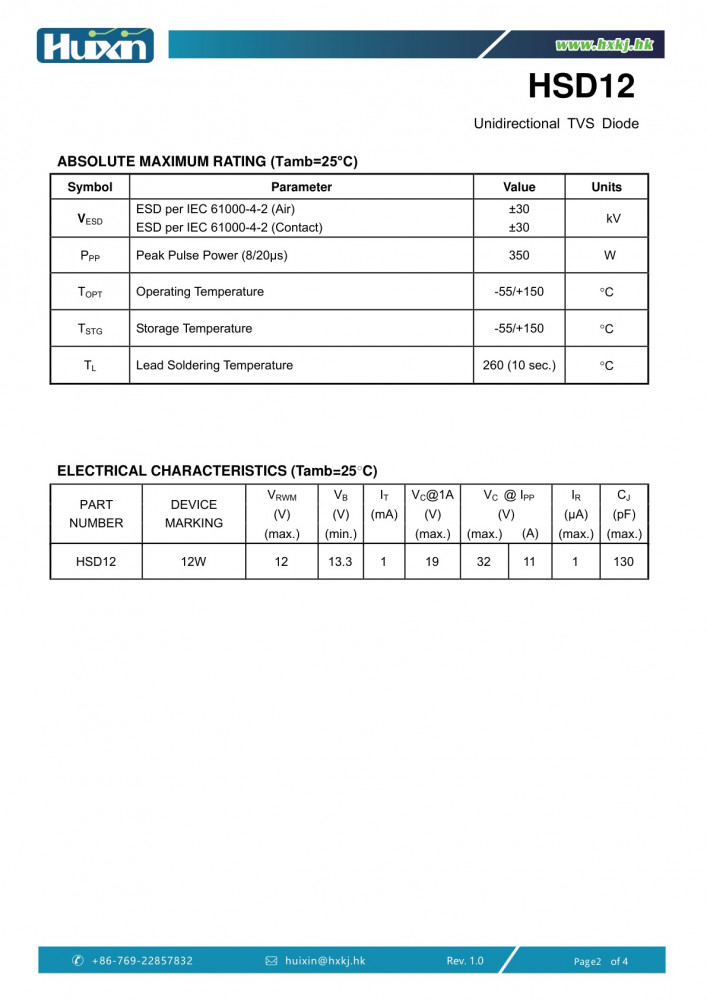 Huixin HSD12C datasheet page 2