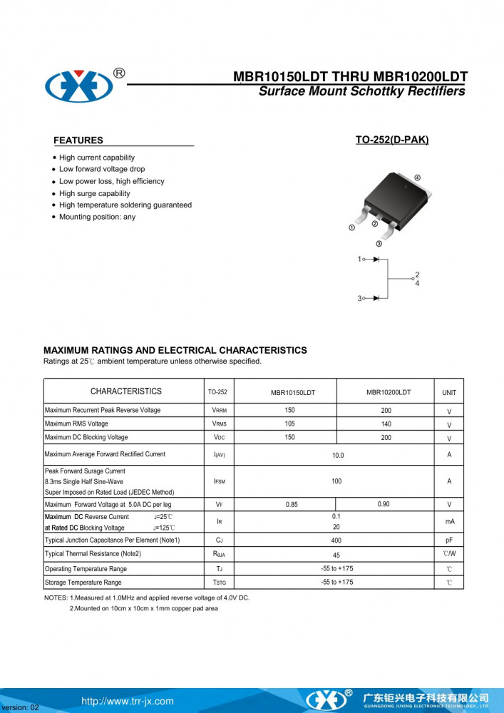 MBR10200LDT datasheet page 1