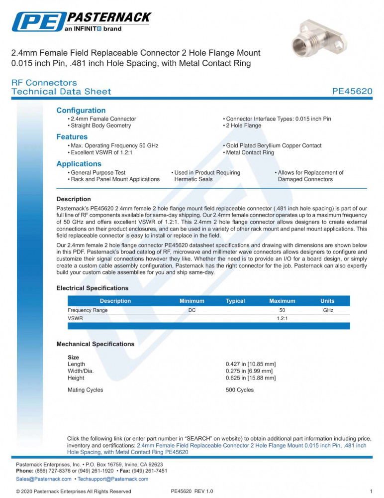 PE45620 technical document page 1