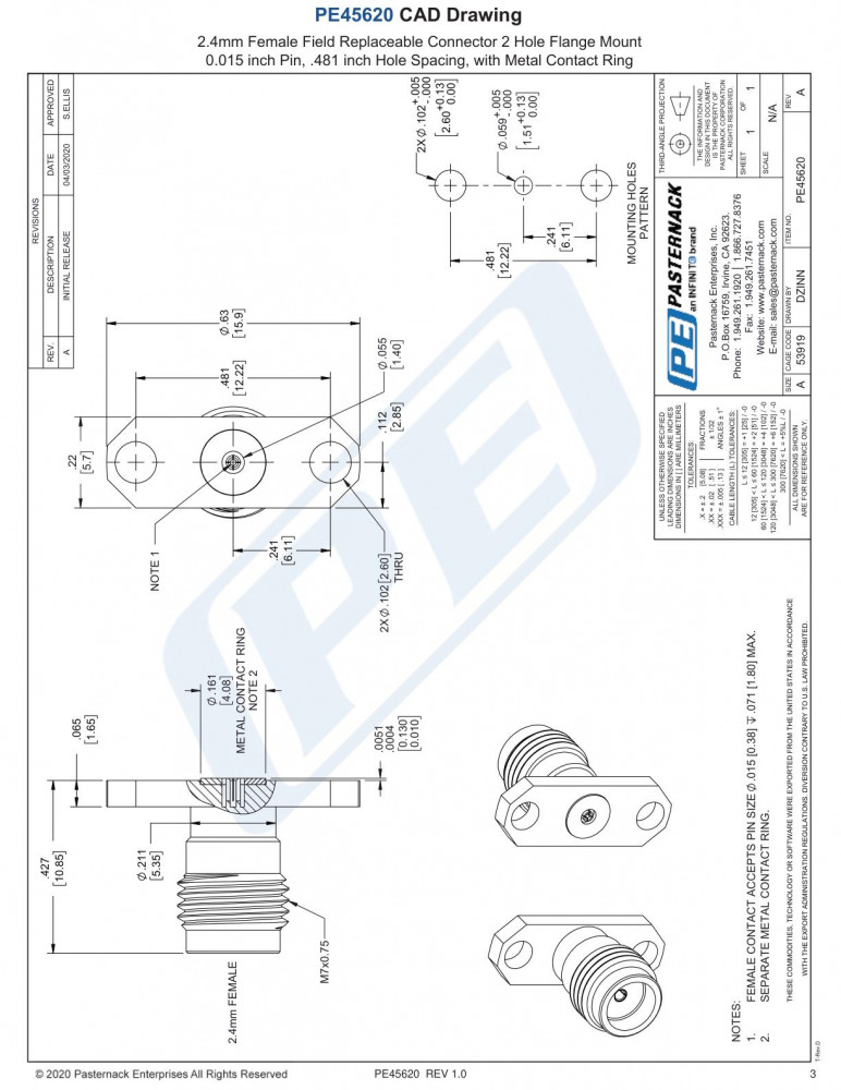 PE45620 technical document page 3